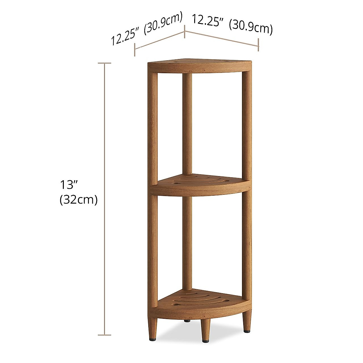 AquaTeak The Original Kai Corner Teak Bath Shelf