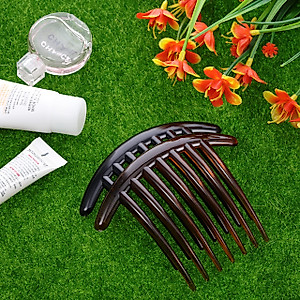 20 Pieces 7 Tooth French Style Twist Comb Plastic Hair Side Combs Hair Accessory for Women (Black and Brown)
