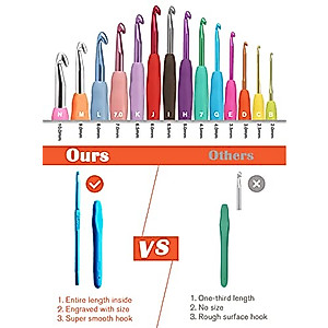 1Pack Size H / 5.0mm Crochet Hook, Super Smooth & Ergonomic for Beginner and Advanced (5.0mm-H)