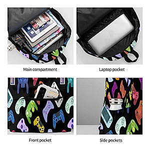 famliihw Video Game Controller Backpack Bookbag Laptop Backpacks Multipurpose Daypack for Boys Girls School Men Women Travel Hiking