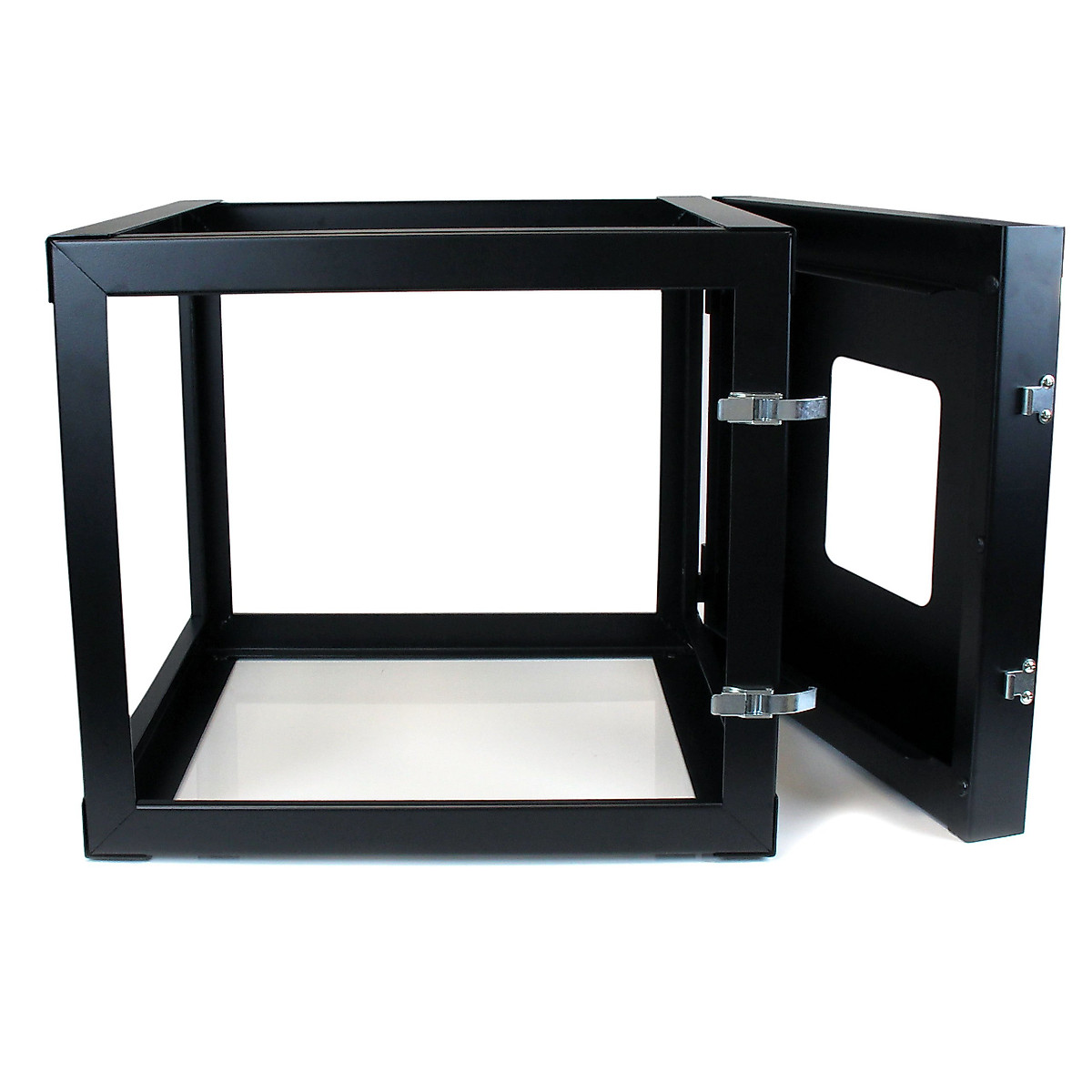 StarTech.com 4-Post 8U Hinged Wall-Mount Network Rack, 19" Open Frame Server Rack with 19.8in Mounting Depth, Wall Mount Swing Out Data Rack for IT / AV / Computer Equipment, TAA (RK819WALLOH)