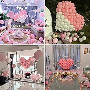 Valentines Day Balloons, CAKKA 315PCS Pink Heart Balloons with Rose Petals, Love Foil Balloon, I Love You Tail Balloon for Valentine’s Day Mother Day Anniversary Proposal Party Favor Decoration Decor