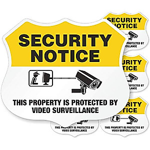 SmartSign “Protected by Video Surveillance” Security Notice Decal Set | Five Pack of 2.75"x3.25" EG Reflective Adhesive Labels