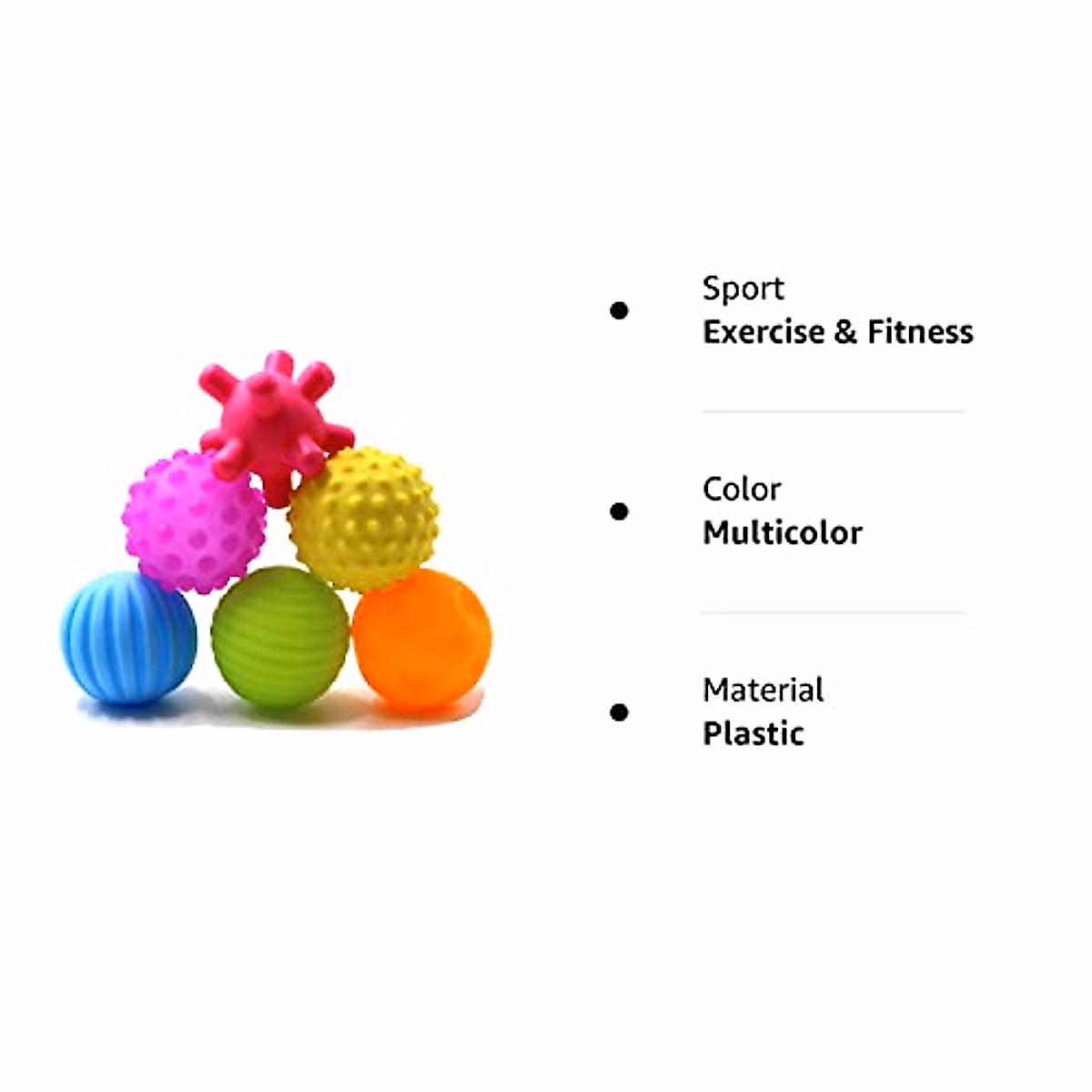 DOPHYRANIX Super Durable 6 Pack Sensory Balls for Kids,Massage Soft & Textured Balls Set Develop Kid's Tactile Senses Toys for Touch Hand Ball