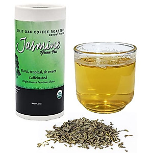 Green Tea Loose Leaf Organic, Jasmine Green Tea, Health, Strong and Natural Pure Leaf Tea. Best Organic Green Tea, Super Green Breakfast, Hot or Iced by Split Oak.