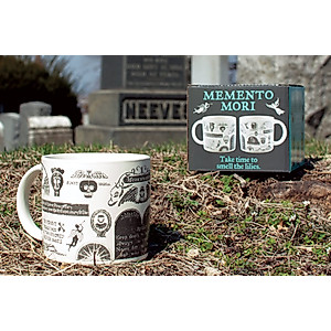 The Unemployed Philosophers Guild Memento Mori Coffee Mug - Features Classic Images Taken from Burial Monument Carvings, Comes in a Gift Box, 14 oz