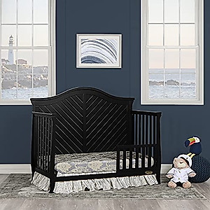 Dream On Me Kaylin 5-in-1 Convertible Crib in Black, Greenguard Gold Certified , 56x31x47 Inch (Pack of 1)