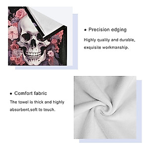 Flradish Halloween Skull Towels 3 Pack Bath Towels for Bathroom Set Soft Cotton Highly Absorbent Lightweight & Quickdry Towel Set 1 Bath Towel,1 Hand Towel,1 Washclothe