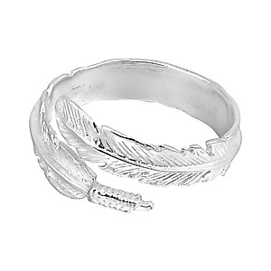 AeraVida Spiritual Embrace Feather Wrap .925 Sterling Silver Ring | Adorable e Wedding Rings For Women | Trendy Comfort Fit Silver Rings for Women | Promise Ring | Sterling Silver Rings Sizes (8)
