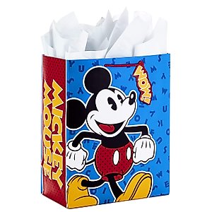 Hallmark 13" Large Disney Gift Bag with Tissue Paper for Birthdays, Baby Showers, or Any Occasion (Mickey Mouse)