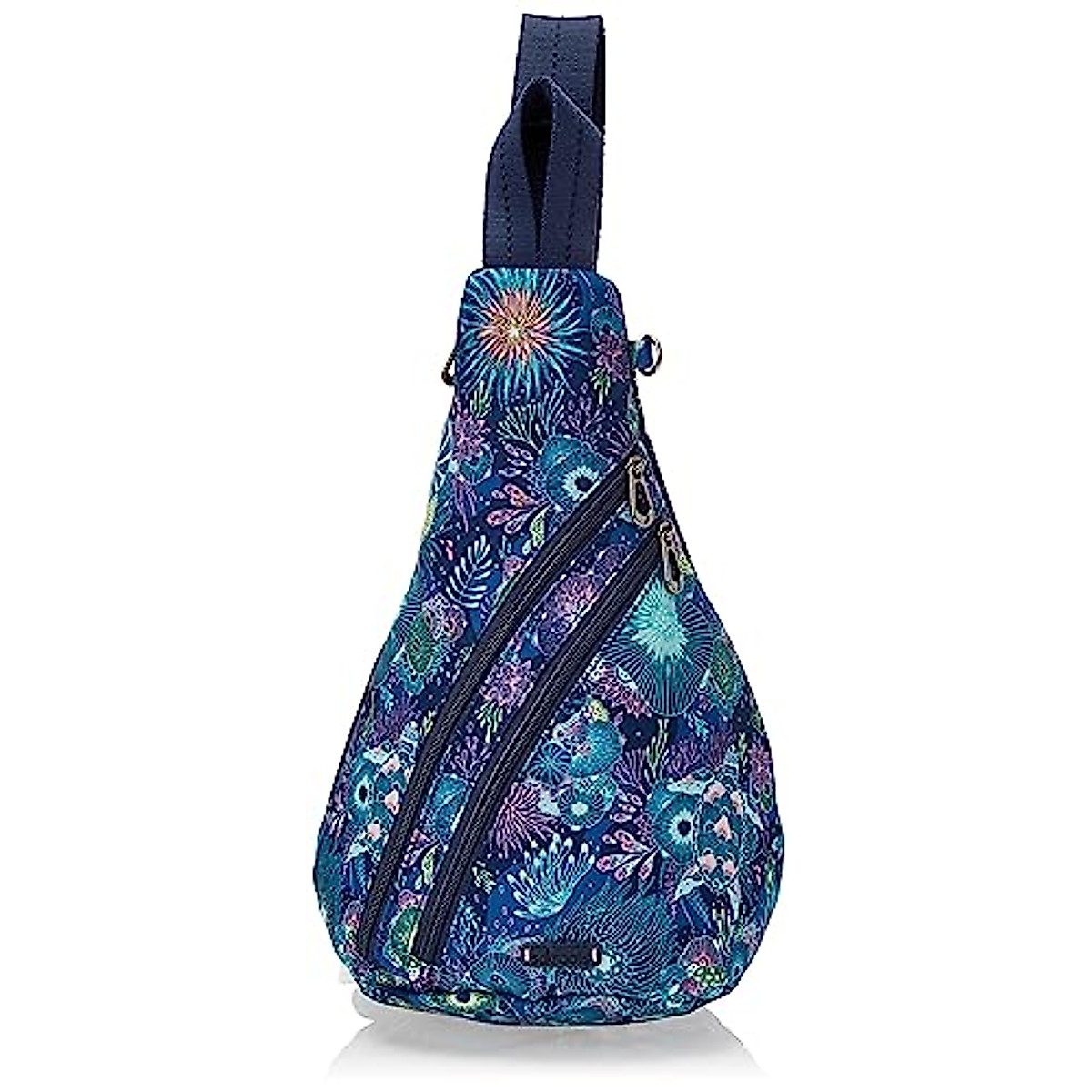 Sakroots Women's On The Go Sling Backpack in Nylon Eco Twill, Royal Blue Seascape 2