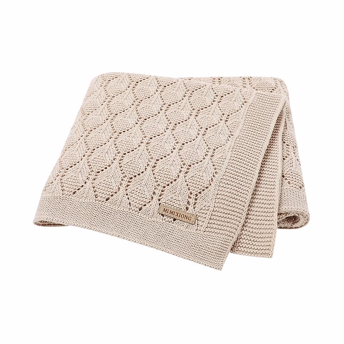 Wugugu Neutral Newborn Baby Blanket for Boys Girls Organic Cotton Swaddle Blankets Baby Essentials for Infant Toddler Crib Stroller Beige 30 x 40 Inches