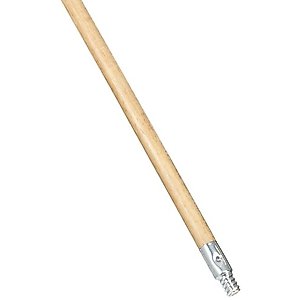 Rubbermaid Commercial Products Lacquered-Wood Broom Handle With Threaded Metal Tip, Natural for Floor Cleaning/Sweeping in Home/Office 60in