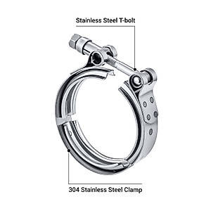 EVIL ENERGY 3.0 Inch V Band Clamp for Flange Kit Stainless Steel 2PCS (No flanges)