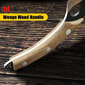 Howashin 6 Inch Viking Knife High Carbon Chef Knife Hand Forged Kitchen Knife Meat Butcher Ergonomic Handle With Sharpener and Christmas Gift Box