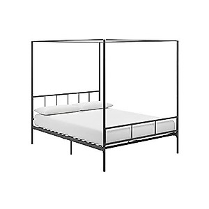 Novogratz Marion Canopy Bed, Drak Gray, Queen