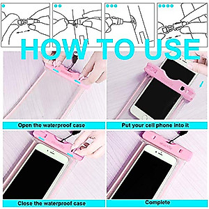 Waterproof Phone Pouch holder, smartlle Universal Waterproof Phone Case, Dry Bag Underwater Dirtproof iPhone 13 12 11 Pro Max XR,XS, 8,7,6 Plus, SE, Galaxy S22 21/Note, LG,7”, Beach Water Pool -3 Pack