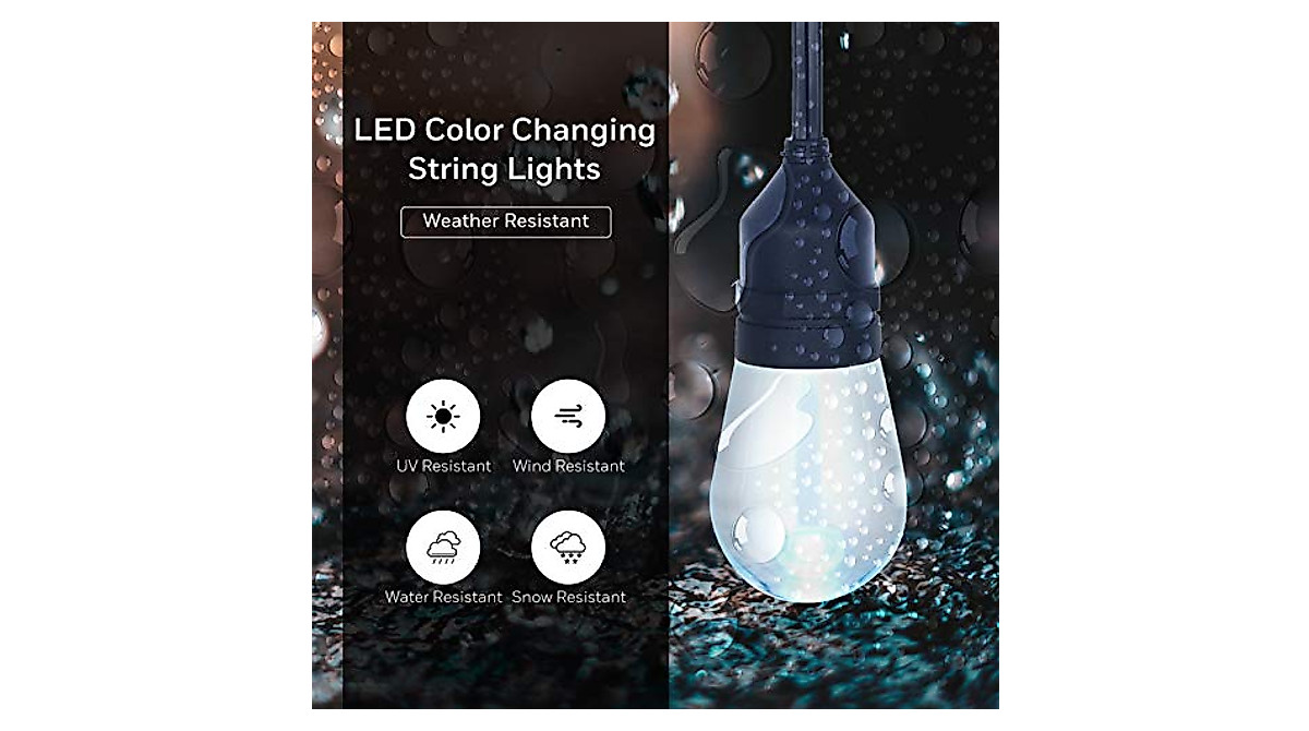 Honeywell Color Changing String Lights - Perfect for Patio & Backyard