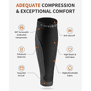 CAMBIVO 3 Pairs Calf Compression Sleeve for Women Men, Leg Support for Shin Splints, Varicose Vein (Gray, XX-Large)