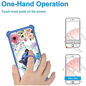 ATT AT&T Motivate 3 Case EABF22206A Compatible with Sharp Rouvo V Phone Case STTM21VAPP Cover [with Tempered Glass Screen Protector][Hard PC + Soft Silicone] [Ring Support][Luminous Effect] YGL-LHD