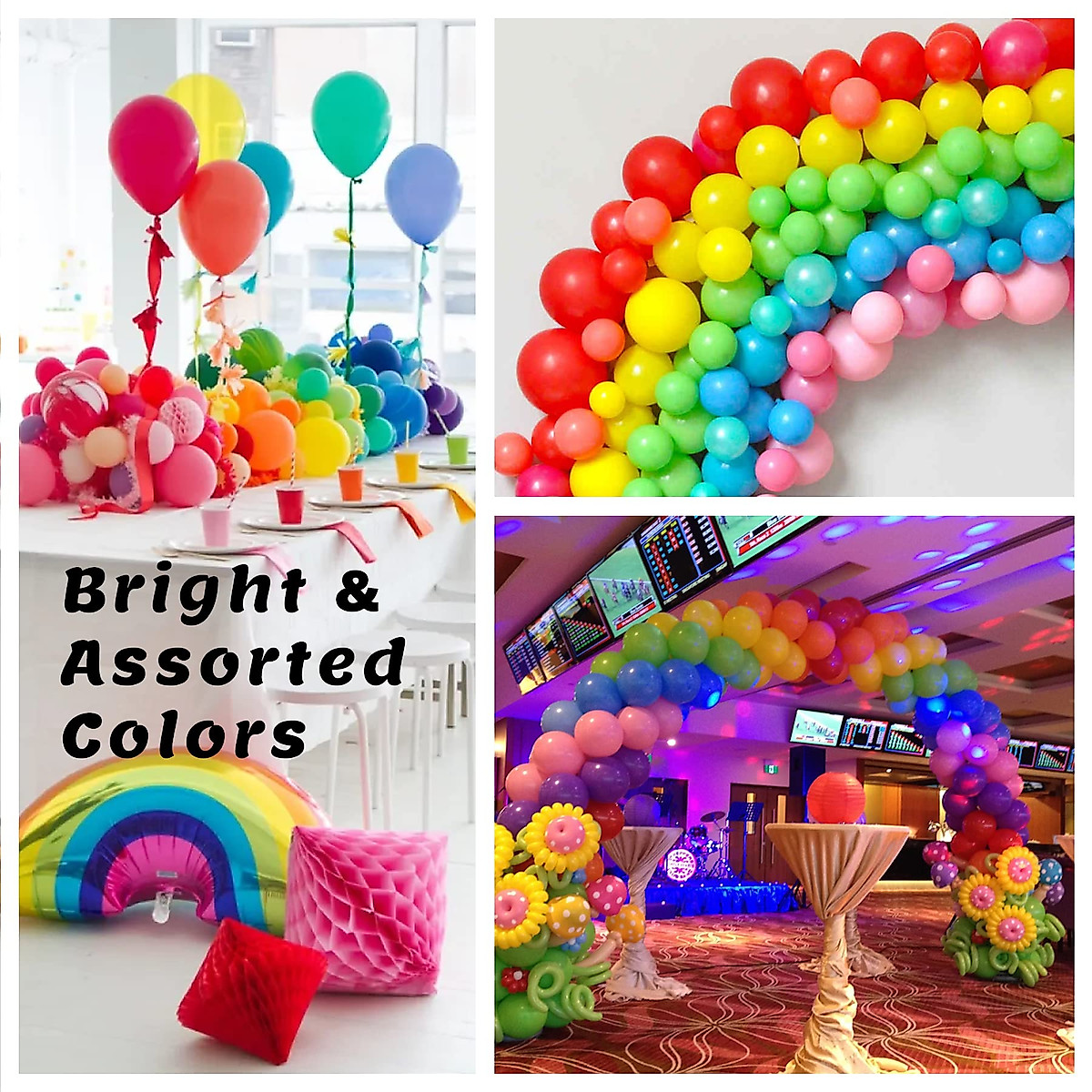 100PCS Vibrant Rainbow Balloons for Any Party & Event