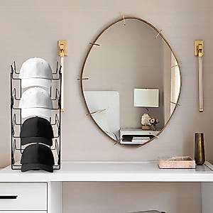 AshKiz 4 Tier Wire Countertop Hat Display Stand, Hat Display Rack, Hat Display Stand Countertop, 4 Tier Metal Wire Hat Rack for Hats Retail, Bedroom and Living Room and Entryway