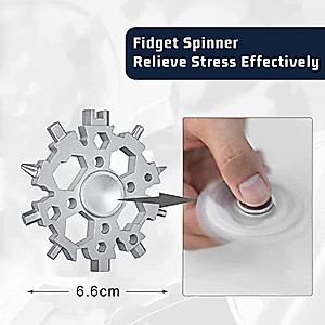 Stocking Stuffers for kids, 23 in 1 Snowflake Multitool Funny Christmas Gifts for Men, dads, teens, adults (Silver)