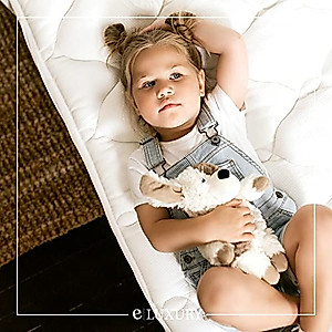 ExceptionalSheets Toddler Bamboo Mattress Pad | Extra Plush and Thick for Small Children's Beds - Washable Fitted Mattress Topper | Cooling Effect Pillow Top Mattress Cover