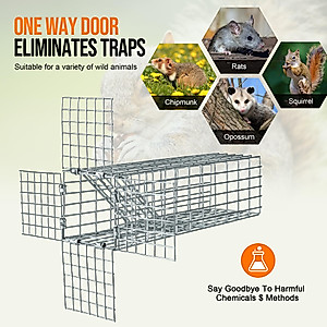 BKALEME One Way Squirrel Door Excluder, Humane Squirrels, Chipmunks Contactless Excluder, for Outdoor Spaces Like Attics, Chimneys - Includes Full Installation Kit