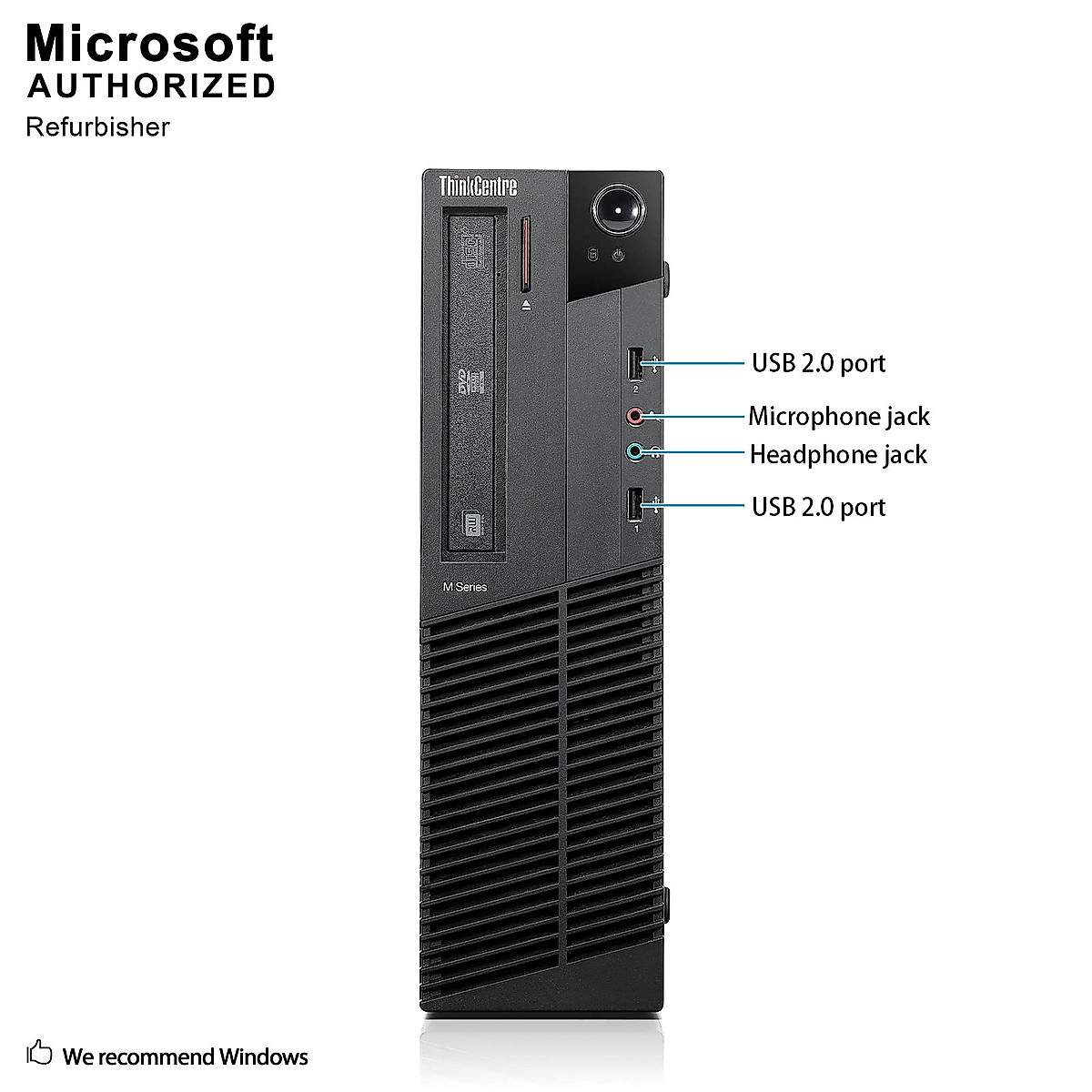 lenovo ThinkCentre M92p High Performance Small Factor Form Business Desktop Computer, Intel Core i5-3470 3.2GHz, 8GB DDR3 RAM, 500GB HDD, DVD, Windows 10 Professional (Renewed)