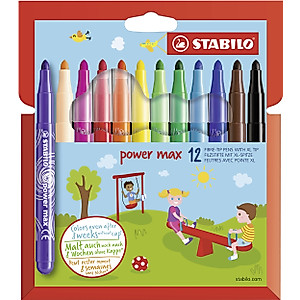 Stabilo Power Max Wallet Coloring Pens , Set of 12 , Multicolored