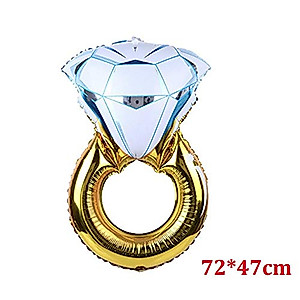 CheeseandU 3Packs Party Large Foil Balloons - Green Bottle & Champagne goblet & Diamond Ring for Bar Valentines Wedding Decors Aluminium Balloon Birthday Party Decoration Supplies (STY-4)