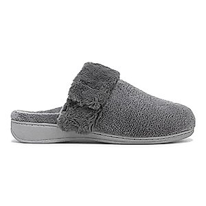 Vionic Adjustable Slipper with Orthotic Arch Support - Ind Charcoal - 7 Medium