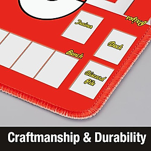 Biouai Playmat for Trading Card Game - Stitched Play Mat with Tube for Card Gameplay with Zones, 2 Player Trainer Game Playing Mats (Red-1)