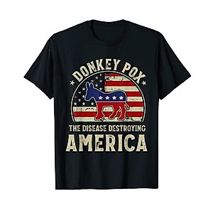 Funny Anti Biden Donkey Pox The Disease Destroying America T-Shirt
