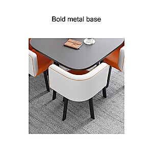 HASMI Conference Table with Chairs Set, Office Reception Table and Chairs, Modern Conference Room Table with Chair, for Home Living Room Balcony Cafe Office