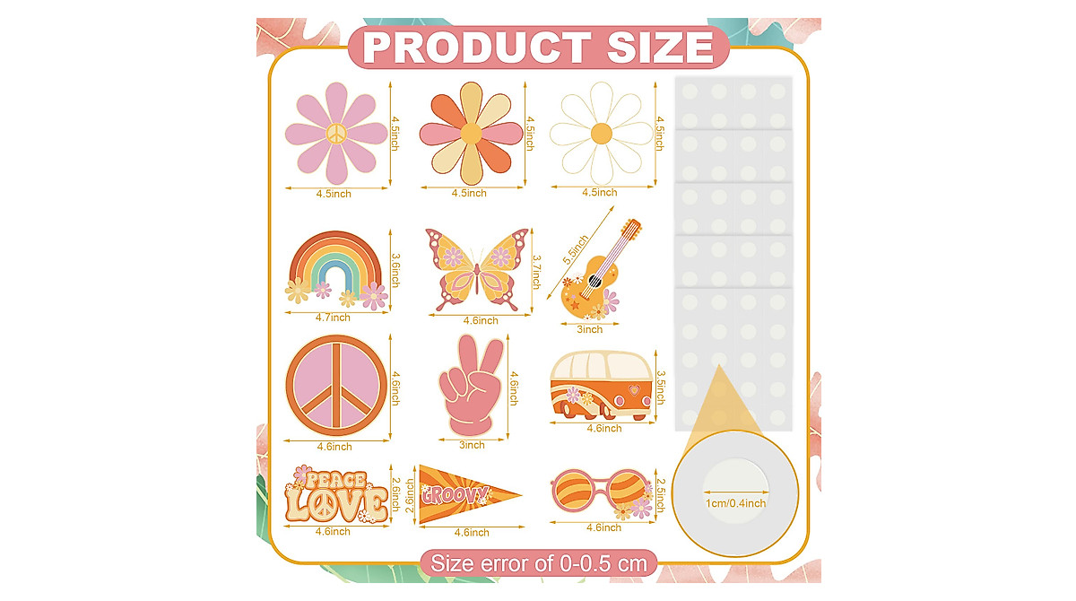 Groovy Retro Hippie Cutouts for 60s Party Decor