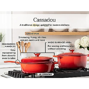 Le Creuset Enameled Cast Iron Signature Cassadou, 3.75 qt., Cerise