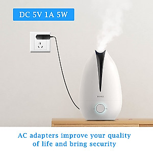 Power Supply 5V 1A, AC 100-240V to DC, Yetaida Max 5W Universal Wall Plug Power Adapter 5.5 * 2.5mm DC Jack (DC 5V 1A 5W)