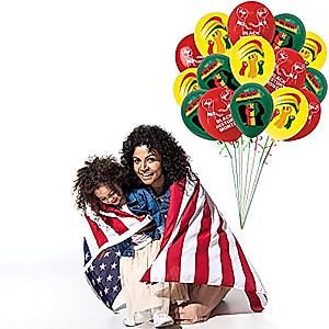 Black History Month Balloons Latex Party Balloons - 36 Pcs 12 inch Round Juneteenth Freedom Day June 19 Balloons for Black Themed Commemoration National Party Backdrop Decorations