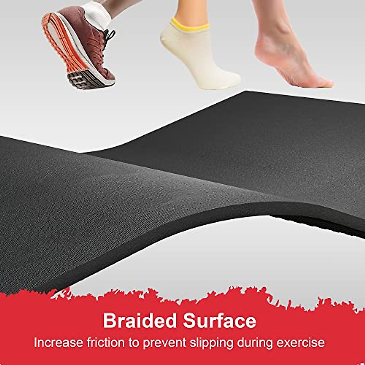 Elevens Large Exercise Mat 9 x 6 ft 7mm Thick Premium Ultra-Durable Non-Slip Workout Mat for Home Gym Flooring, Ideal for Cardio, Fitness, Non-Toxic, Non-Slip Barefoot Exercise Yoga Mat black
