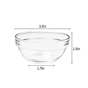 SZUAH 3.5 Inch Small Glass Bowls 12 Pack Prep Bowls Serving Bowls 4.5 OZ Microwavable Stackable Clear Glass Bowls for Kitchen, Dessert, Dips, Nut and Candy Dishes, Dishwasher Safe
