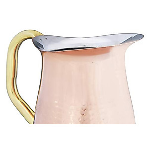 Creative Co-Op 42 oz. Hammered Stainless Steel Pitcher, Copper