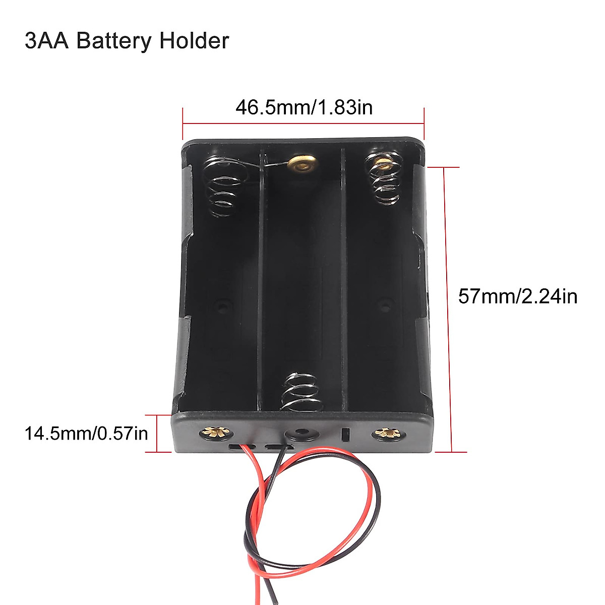 ACEIRMC 5pcs 18650 Battery Clip 3 Slots 11.1V Plastic 18650 Battery Storage Box Case with Black and Red Wire Leads for 18650 Battery with Connect Lead