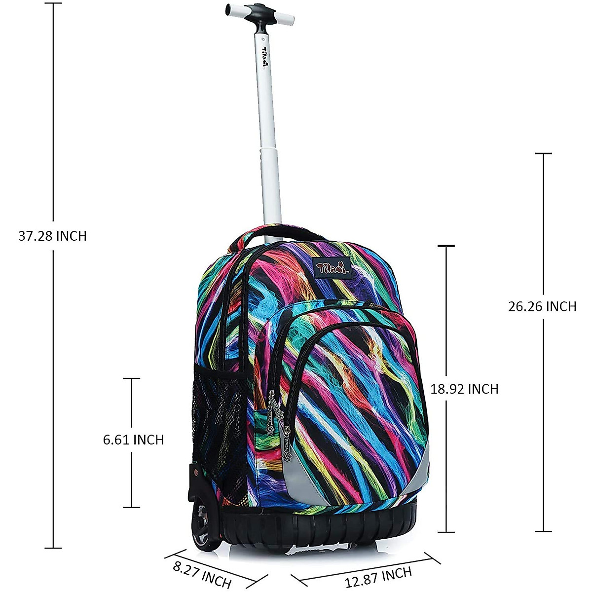 Tilami Rolling Backpack Laptop 18 inch with Lunch Bag, Butterfly