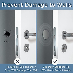ULTECHNOVO Door Stoppers Wall Protector, 4pcs Silicone Reusable Door Bumper Self Adhesive Quiet Absorbent Gel Door Knobs Wall Protector for Home Office Gray