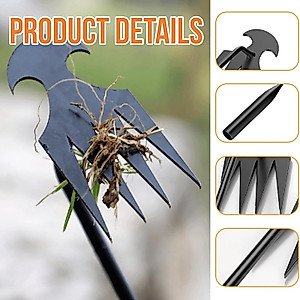 MOTEERLLU Weeding Artifact Uprooting Weeding Tool Gardening, 4-Claw Manganese Steel Weed Puller Garden Hand Weeder Tools, Weed Picker Grass Remover Tool