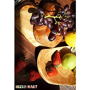 HIZBO MART Root Wood Serving Dish, Vintage Wooden ring dish, appetizer display, Hand Carved Artworks（The length 7~11inch）