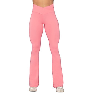 Sunzel Flare Leggings, Crossover Yoga Pants for Women with Tummy Control, High-Waisted and Wide Leg