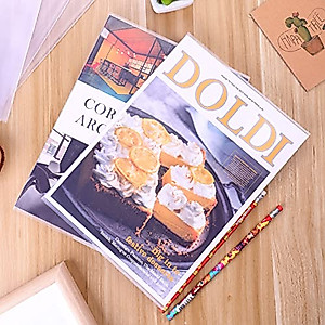 Zerodeko 5Pcs Book Covers, 16K Clear Textbook Protector Covers, Plastic Covers, Waterproof, Reusable Jacket Covers for, Magazines, Comic Books